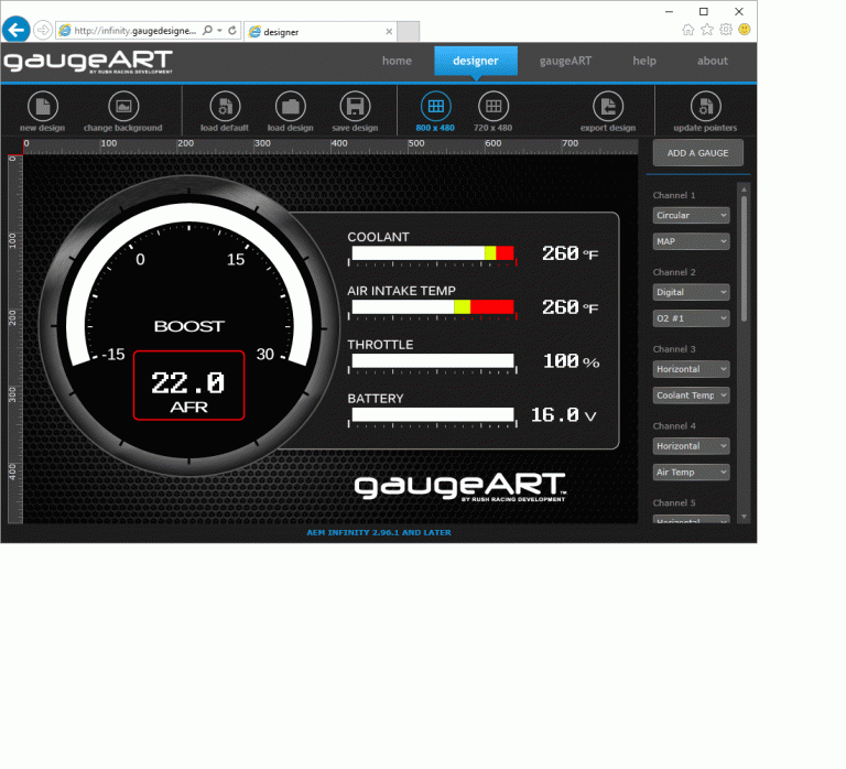 gaugeDesigner (for fixed CAN ECUs) – gaugeART.com